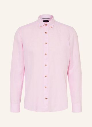 Strokesman's Strokesmans Hemd Regular Fit Mit Leinen rosa