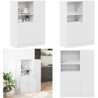 vidaXL 2-tlg. Küchenschrank-Set Weiß Holzwerkstoff - Vidaxl