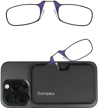ThinOptics Lunettes De Lecture 2.5 &Agrave; Monture Violet Avec &Eacute;tui Compact Universel - Lunettes De Lecture 2.5 &Agrave; Monture Compacte Et Pliable Avec Technologie Flex-fit