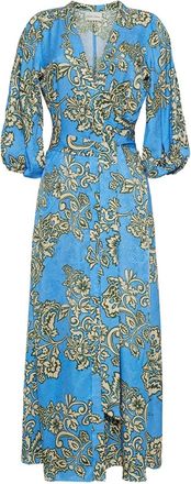 Cara Cara Rosewood Midikleid mit Blumen-Print - Blau