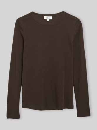 s.Oliver Red Label Slim Fit Langarmshirt aus reiner Baumwolle