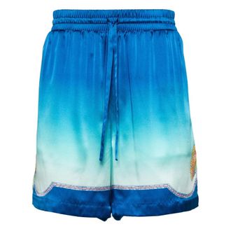Casablanca Seiden-Shorts mit Kordelzug - - Shorts - Herren - Blau - S