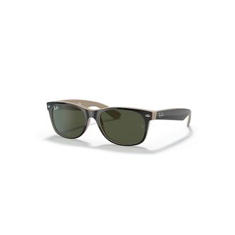 Ray-Ban New Wayfarer Color Mix Sonnenbrillen Schwarz Fassung Gr&uuml;n Glas 55-18