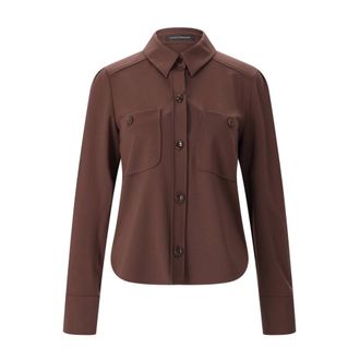 Luisa Cerano Femme, Blouses et Chemises, Brun, Taille: 36 FR Chemise-Veste