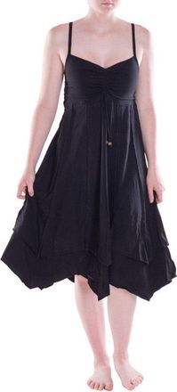 vishes Midikleid Damen Wadenlang Kleid Baumwolle Fantasie A-Linie R&uuml;ckenfrei Alternative Bekleidung, Ethno, Hippie, Retro Style