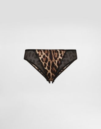 Dolce & Gabbana Slip Aus Satin Mit Leo-print - Frau Unterw&auml;sche Animalprint 4
