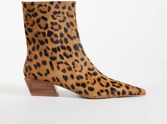 Asos Rio Western-Stiefeletten mit spitzer Zehenpartie in Leopardenmuster aus Echtleder-Multi