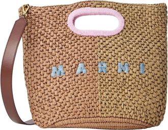 Marni Femme, Sacs, Beige, Taille: ONE Size Sac cabas tiss&eacute; avec d&eacute;tail logo