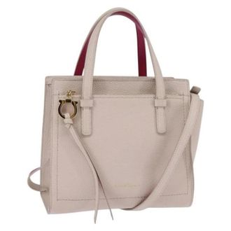 Ferragamo Sac &agrave; main en cuir Pre-owned - Femme - Pre-owned - Beige - Taille: ONE Size