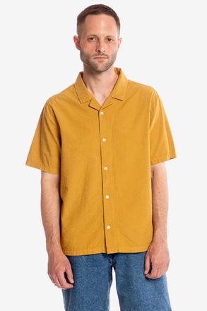 Matona Herren vegan Hemd Bowling Dunkelgelb