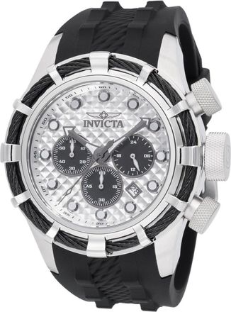Invicta Bolt 49163 Herrenarmbanduhr - Quarzwerk - Edelstahl mit Silbernem Zifferblatt - 50 mm