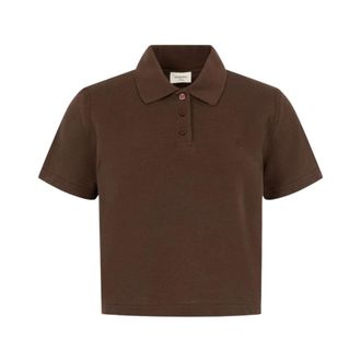 Saint Laurent Polohemd aus Baumwolle - - Tops - Damen - Braun - M