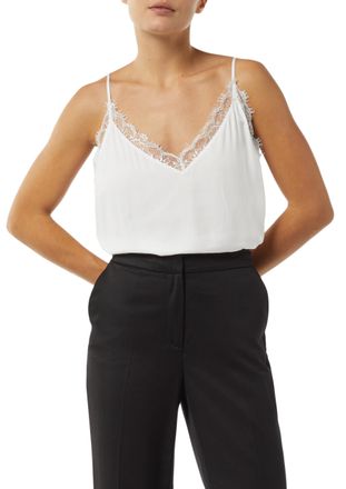 Comma Satin Top mit Spitzendetails