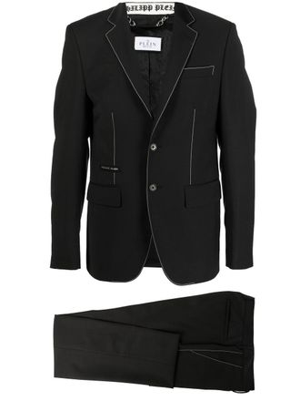 Philipp Plein costume &agrave; veste &agrave; simple boutonnage - Noir