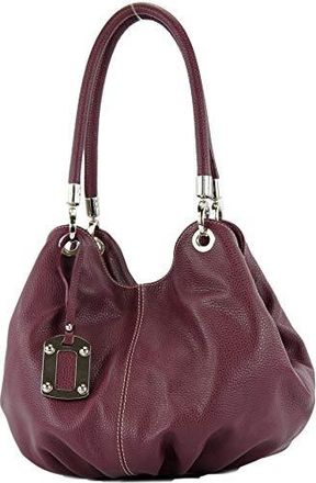 modamoda.de sac sac italien en cuir épais 228, Couleur:violette Bordeaux