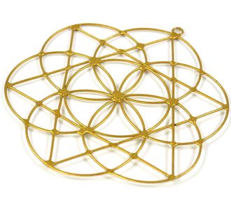 Guru Shop Sonnenf&auml;nger, Suncatcher -Blume des Lebens, Gold, 13x13x1 cm