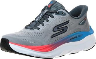 Skechers Max Run Baskets &agrave; Enfiler Mains Libres pour Homme, Gris/Multicolore., 44 EU