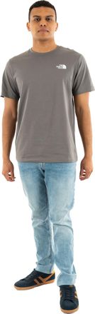 The North Face NF0A87NPARX M S/S Box NSE Tee T-Shirt Herren Smoked Pearl/Hero Blue Größe XXL