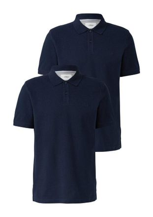 s.Oliver Kurzarmshirt Polo-Shirt Poloshirt aus Piqu&eacute; mit Logo im Doppelpack