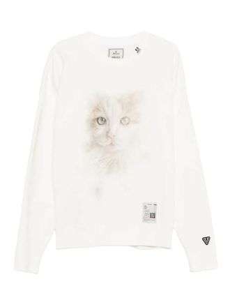 Miharayasuhiro sweat en velours à imprimé graphique - Blanc