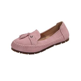 Generic Mocassins plats &agrave; enfiler pour femme - Couleur unie - L&eacute;gers - Antid&eacute;rapants - Confortables - Pour la marche, le travail et les loisirs, rose, 39.5 EU