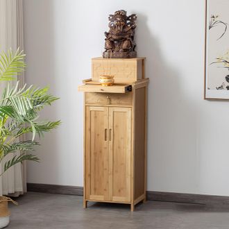 Generic Meditationsaltar Aus Bambus, Pooja-Schrank Mit Stauraum, Pers&ouml;nlicher Altarschrank for Gebet, Meditation, Ahnenverehrung Und Religi&ouml;se Heimdekoration(