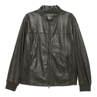 Emporio Armani Homme, Vestes, Vert, Taille: XL Veste en cuir