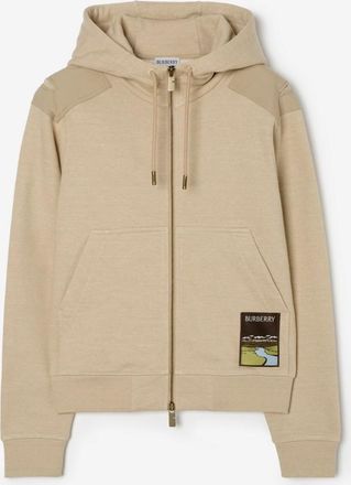 Burberry Hoodie zipp&eacute; en coton avec &eacute;tiquette Landscape, Size: XS