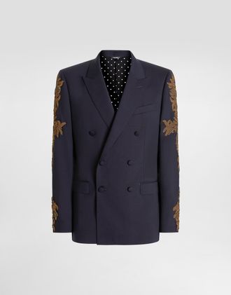 Dolce & Gabbana Double-breasted New Martini Wool Jacket - Mann Anz&uuml;ge Und Blazer Blau 46