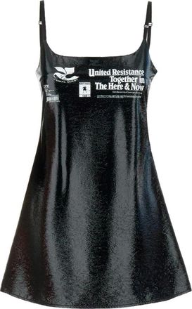 Courr&egrave;ges Femme, Robes, Noir, Taille: 36 FR Text-print Textured Minidress