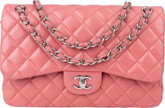 Chanel Crossbody Bags - Chanel Quilted Lambskin Jumbo Double Flap Crossbod - Gr. unisize - in Rot - f&uuml;r Damen