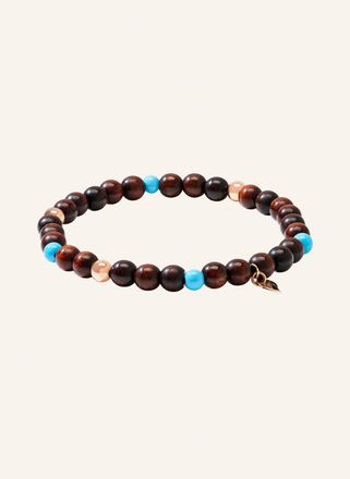 Tamara Comolli Tamara Comolli Armband Bracelet India Snakewood With Turquoise Beads, One Row, Medium Snakewood T&uuml;rkis 18k Ros&eacute;gold rosegold