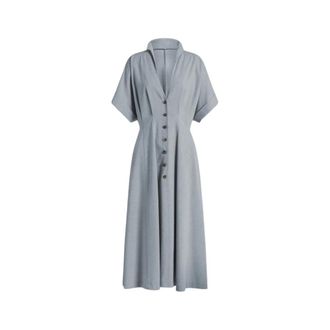 Alberta Ferretti Femme, Robes, Bleu, Taille: 40 FR Tweed Shirt Dress