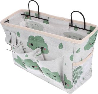 Valiclud Nachttisch Aufbewahrungstasche Stoff Langlebig Multifunktionaler Organizer Für Studentenwohnheim Kleinigkeiten Hängeaufbewahrung Grün