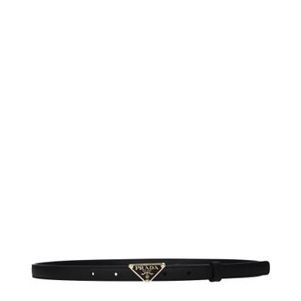 Prada Femmes Ceinture En Cuir Noir