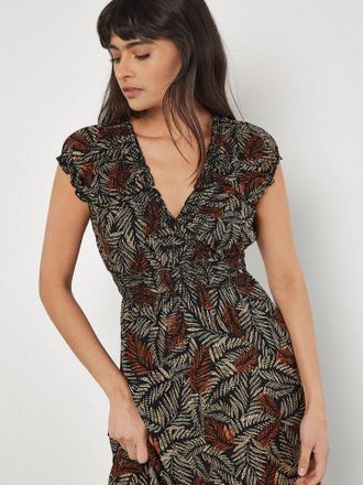 Apricot Maxikleid Maxikleid mit Smokdetails