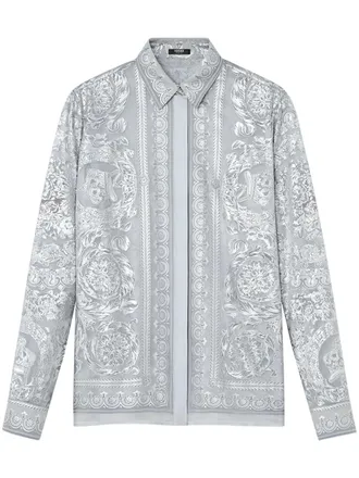 Versace chemise La Coupe des Dieux &agrave; effet us&eacute; - Gris