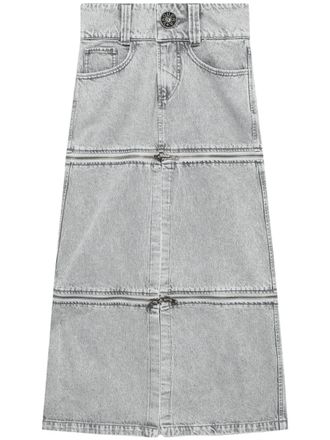 Vaquera jupe en jean à coupe mi-longue - Gris