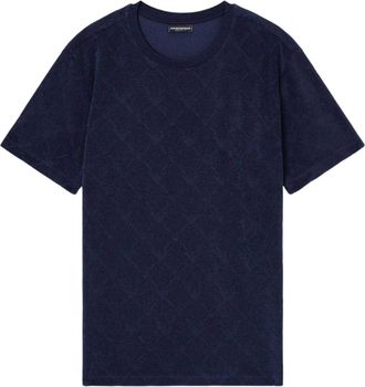 Emporio Armani EA7 - T-Shirt f&uuml;r Herren, Diamant Jacquard (Marine)