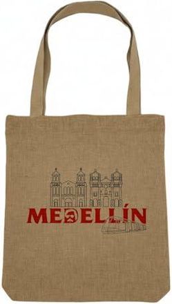Fabulous Sac Shopping Tote Bag Aspect Lin - Medellin Minimalist Colombie Escobar Voyage - Sac de Courses Toile Epaisse 360g Beige Naturel Cabas Port&eacute; Epaule So