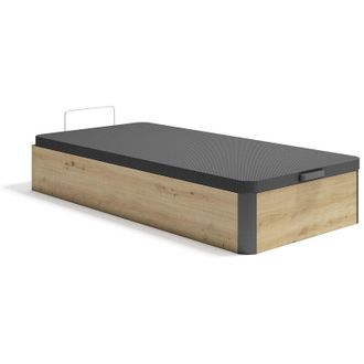 Vente-Unique Sommier coffre 90 x 190 cm - Naturel clair et noir - NAMOSI de YSM&Eacute;E