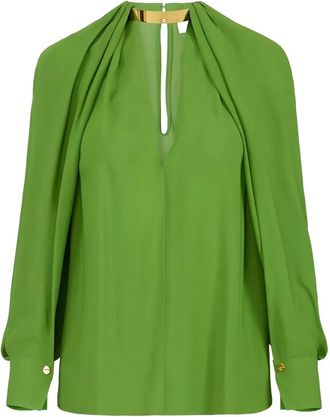 Elisabetta Franchi blouse &agrave; manches cape - Vert