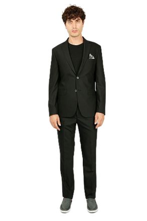 Le jardin du Lin Mens TRUKI100240 Business Suit Pants Set, Schwarz, Standard