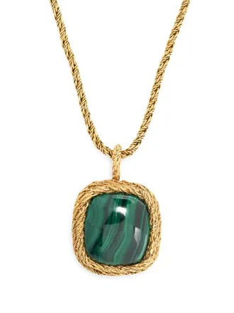 Aur&eacute;lie Bidermann collier Miki serti de malachite - Or