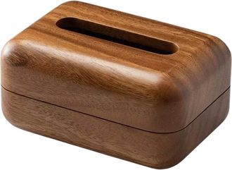 Generico Papiertaschent&uuml;cher aus Holz, rustikaler Serviettenhalter aus Massivholz, robust, geschlossene Struktur, elegantes Design, praktische Handhabung, lang