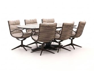 Apple Bee Camp Bay/Zanzibar d&auml;nisch oval 220 cm Gartenm&ouml;bel-Set 7-teilig drehbar