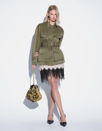 Asos mini-jupe &agrave; sequins &agrave; &eacute;tages avec d&eacute;tail franges-Multi