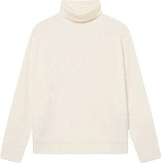 Les Deux Homme, Pulls, Blanc, Taille: XL Eddie Wool Rollneck Knit