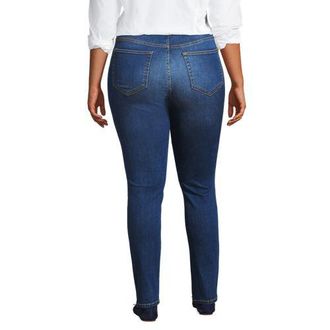 Lands End Skinny Fit Jeans High Waist, Damen, Gr&ouml;&szlig;e:52 plus, Blau, Baumwoll-Mischung, by Lands End