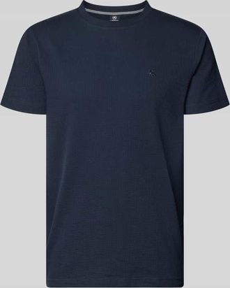 Lerros T-Shirt mit Strukturmuster und Logo-Stitching